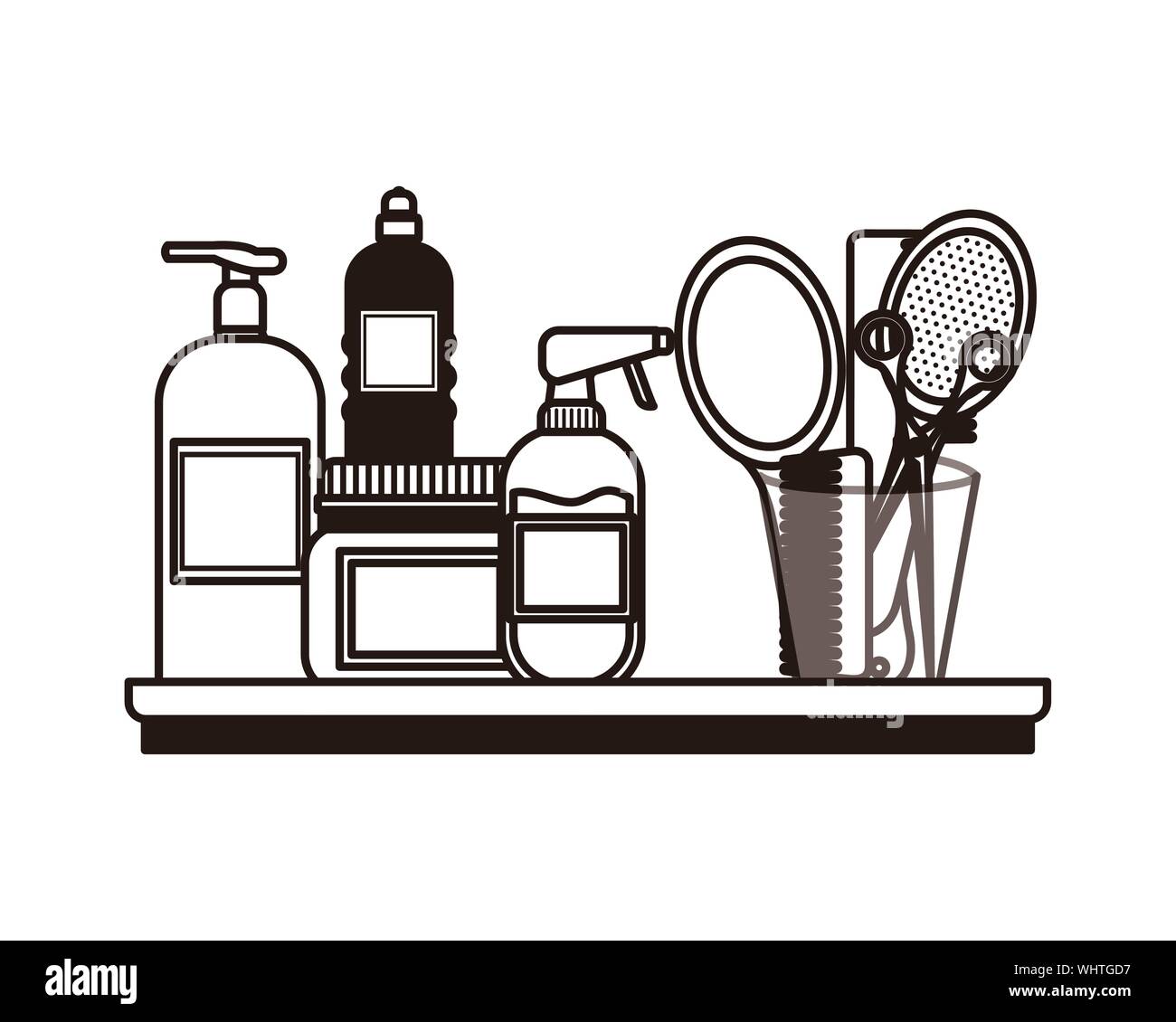 silhouette of pet grooming set on white background Stock Vector Image ...