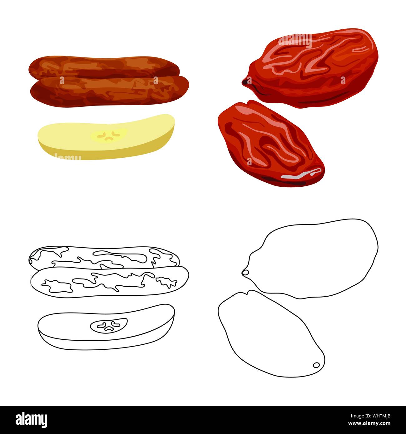 Vector illustration of food and raw logo. Set of food and nature vector ...