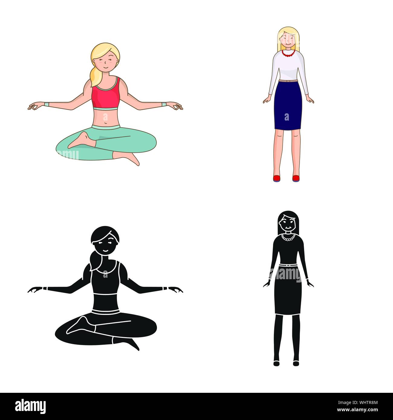 Vector illustration of posture and mood icon. Collection of posture and ...