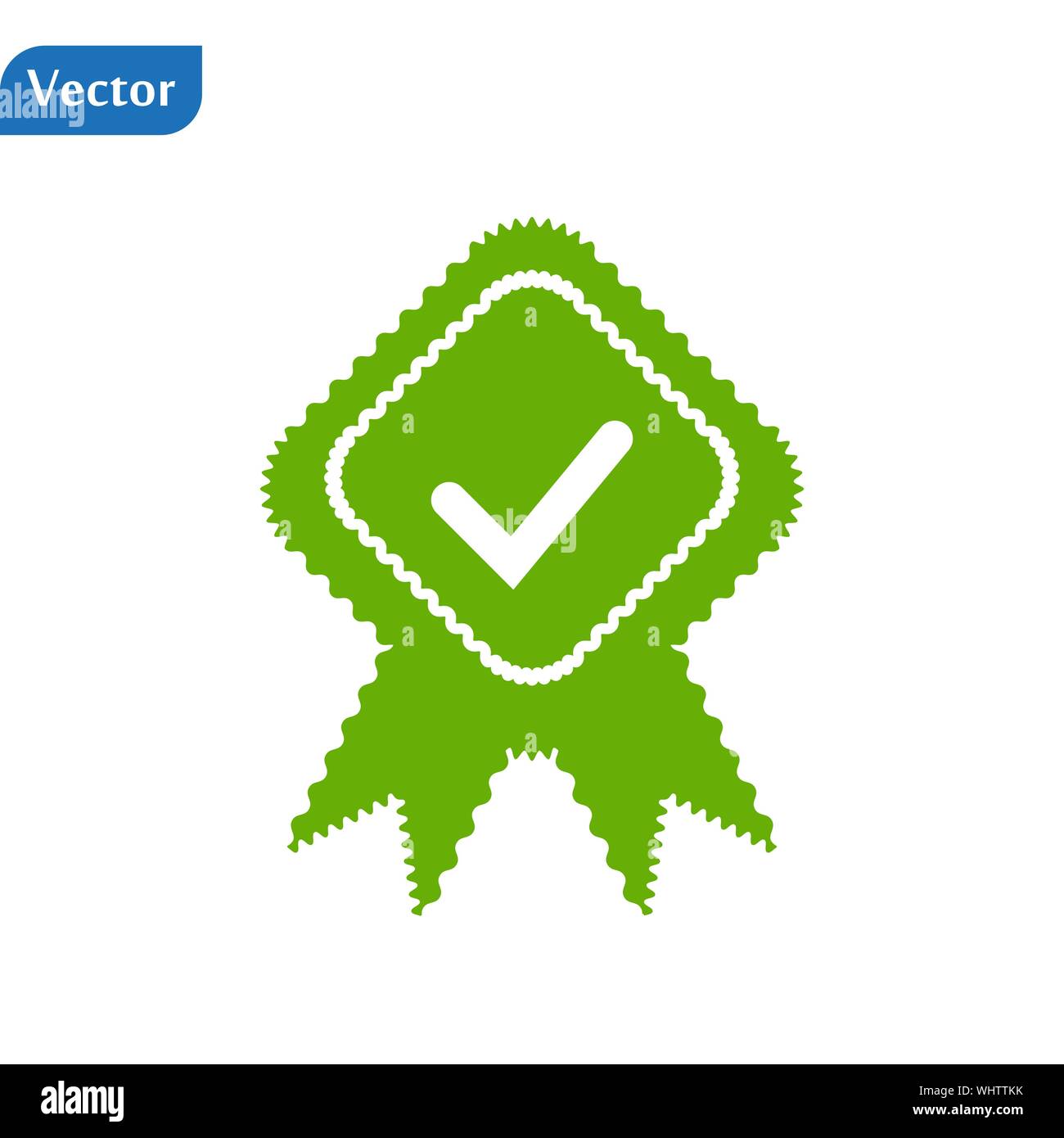 Green quality square rounded on white background. illustration eps10 ...