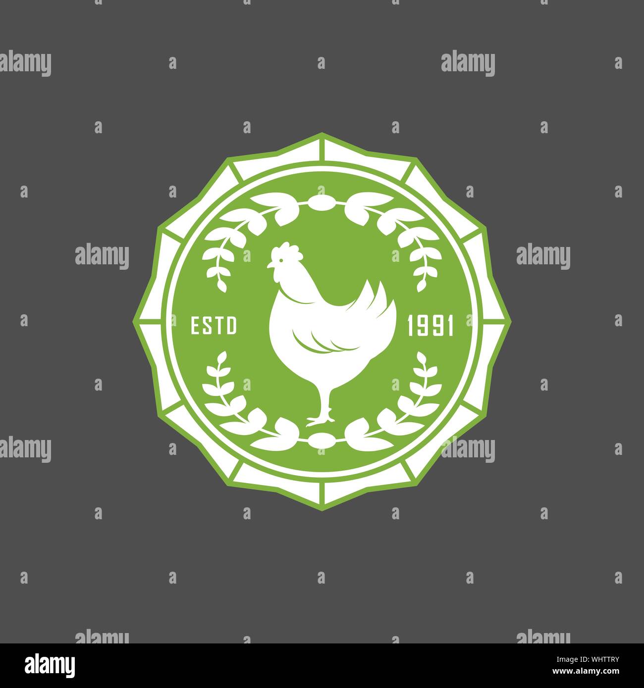 Premium chicken logo. Labels, badges and design elements. Organic style ...