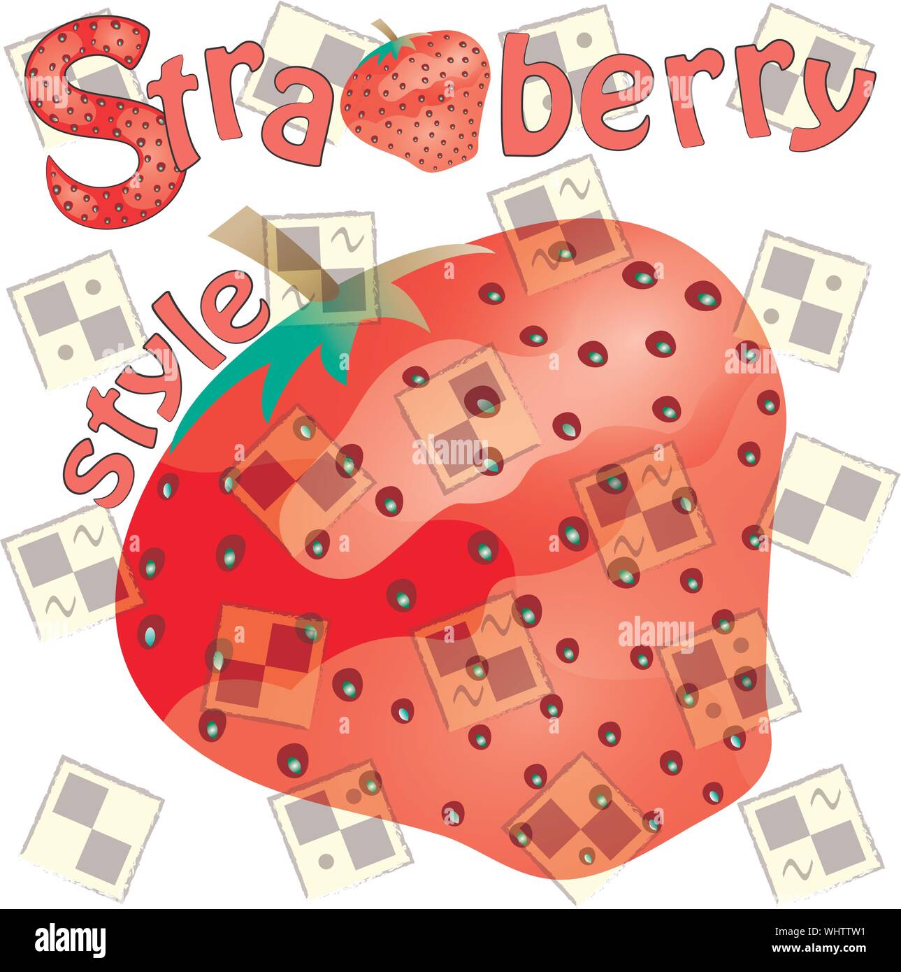 Strawberry style vector illustration. strawberry summer time poster ...