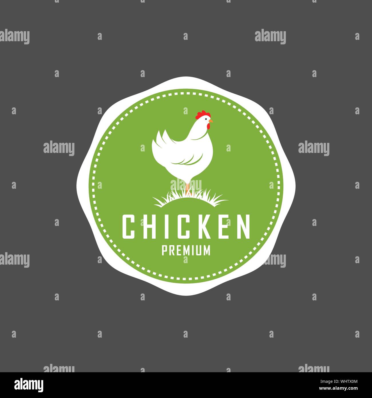 Premium chicken logo. Labels, badges and design elements. Organic style ...