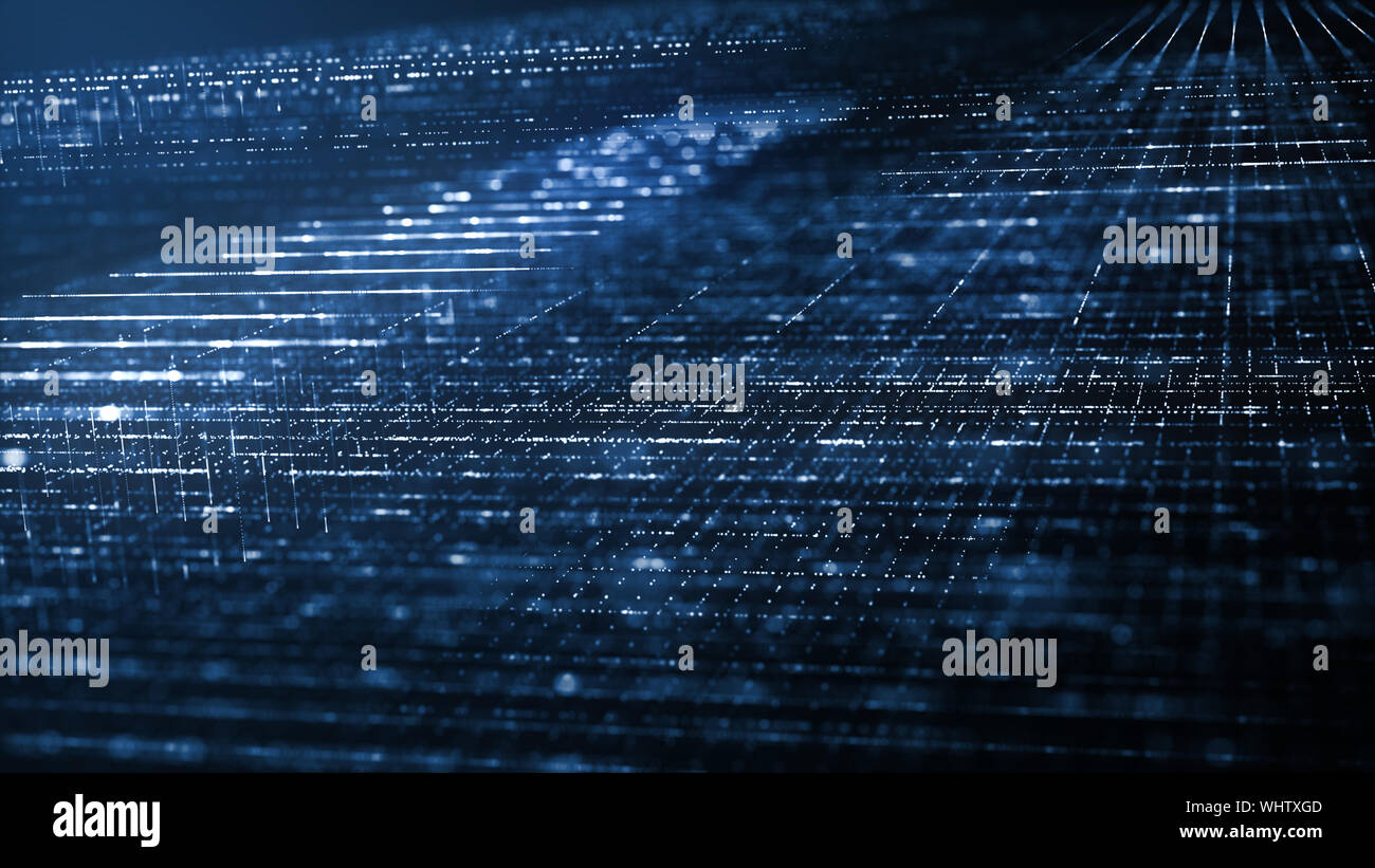 Abstract digital technology background concept. Motion of digital data ...