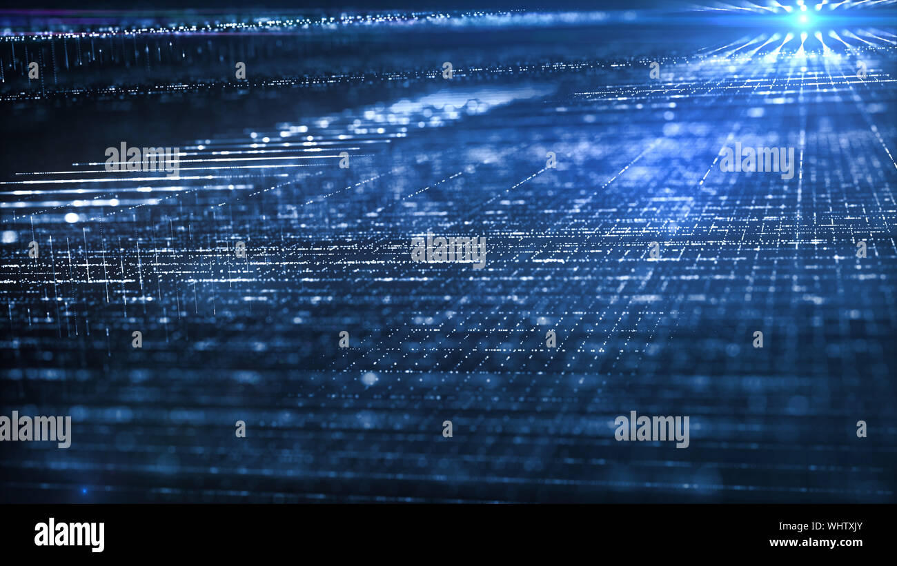 Abstract digital technology background concept. Motion of digital data ...