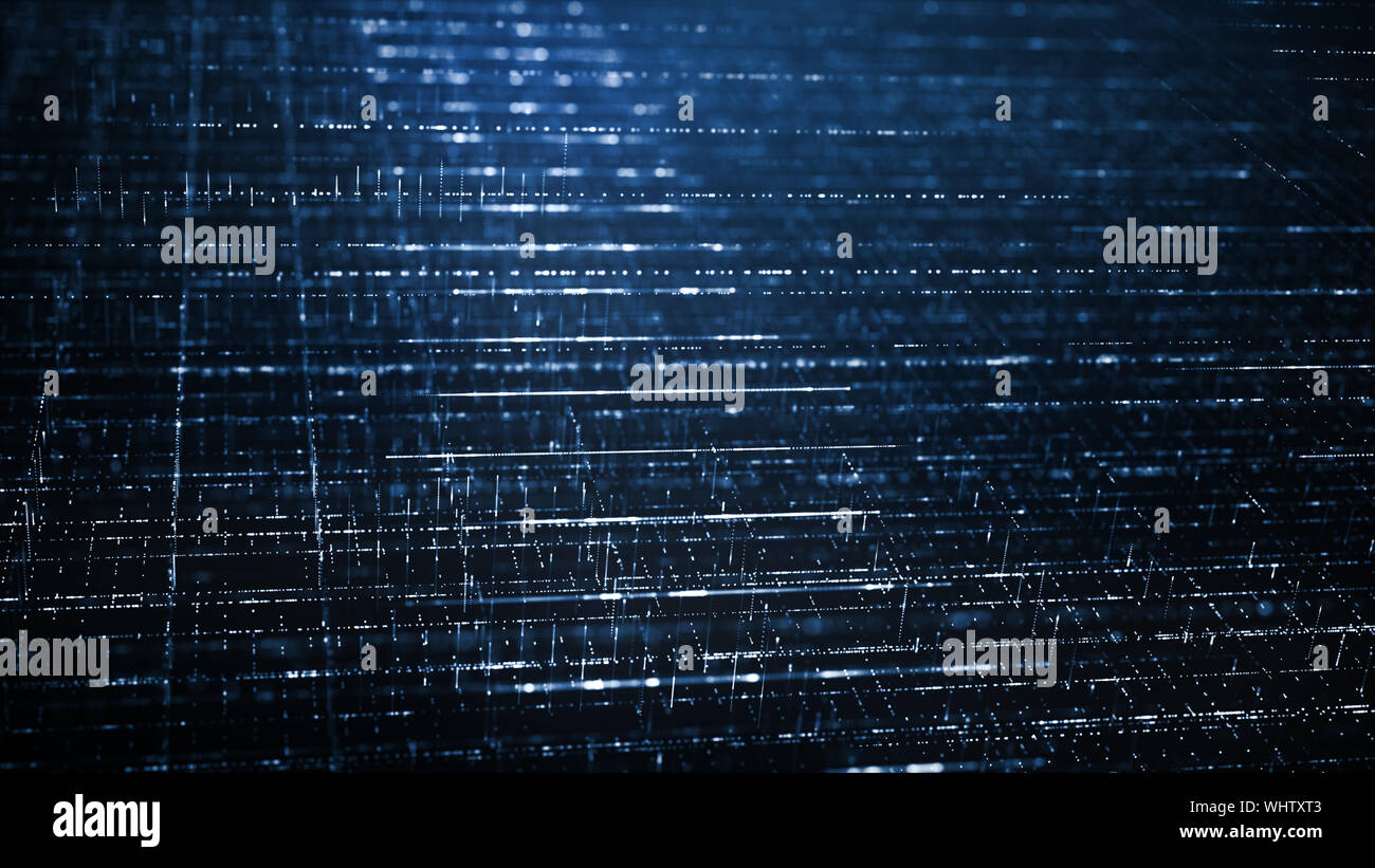 Abstract digital technology background concept. Motion of digital data flow. Transferring of big ...