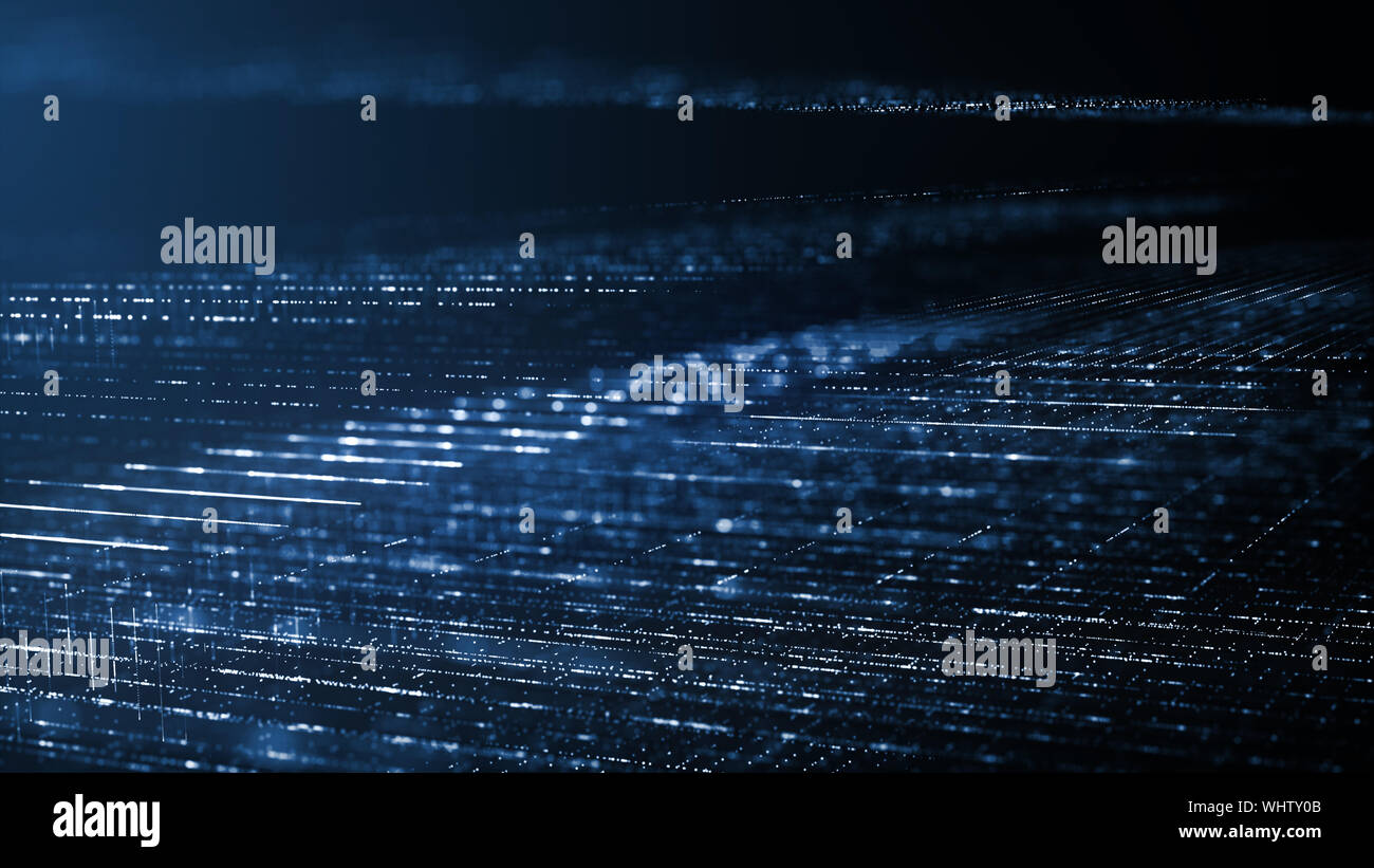 Abstract digital technology background concept. Motion of digital data ...