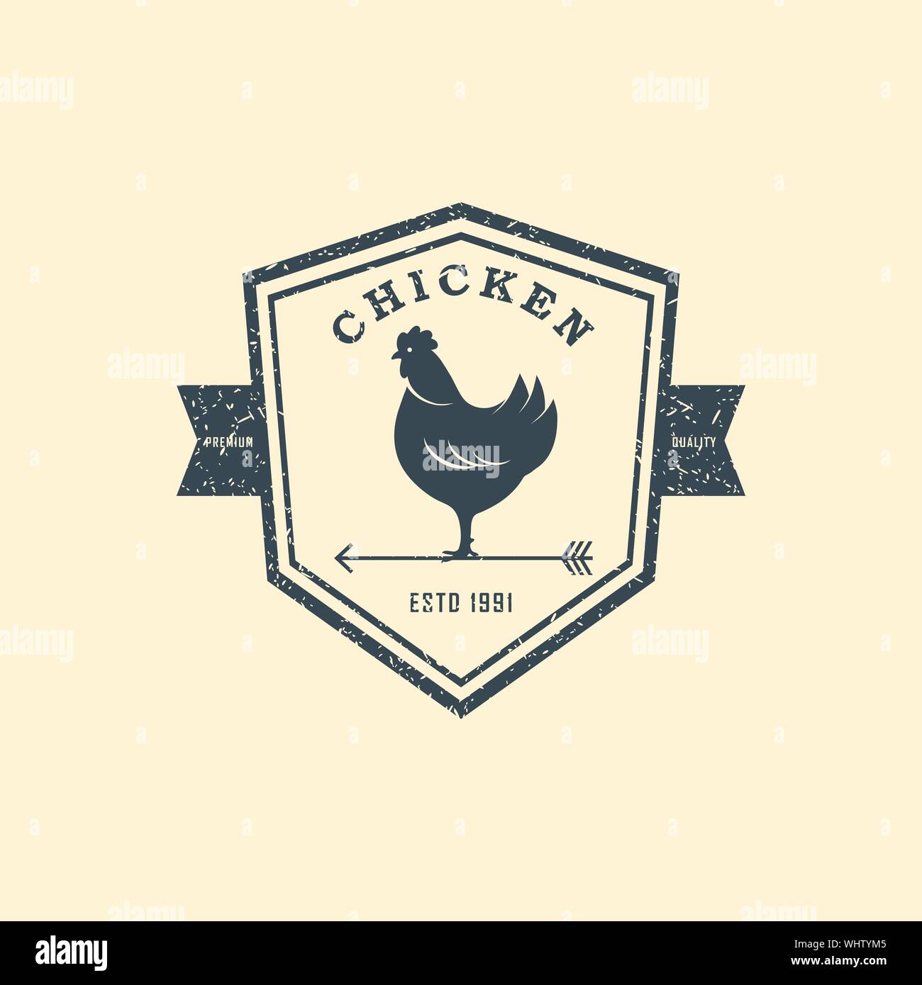 Premium chicken logo. Labels, badges and design elements. Retro style ...
