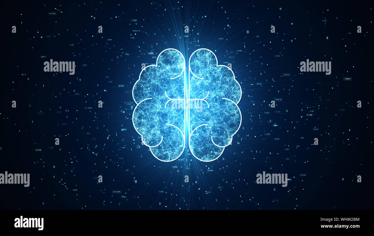 Artificial Intelligence Brain Animation, Big Data Flow Analysis, Deep ...
