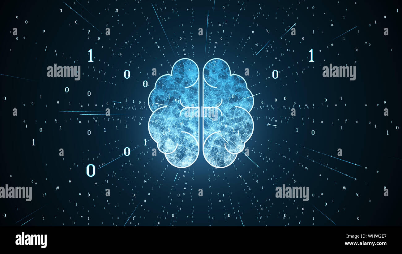 Artificial Intelligence Brain Animation, Big Data Flow Analysis, Deep Learning Modern ...