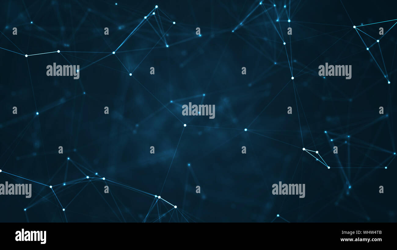 Abstract Plexus Blue Geometrical Shapes. Connection And Web Concept. Digital, Communication And ...