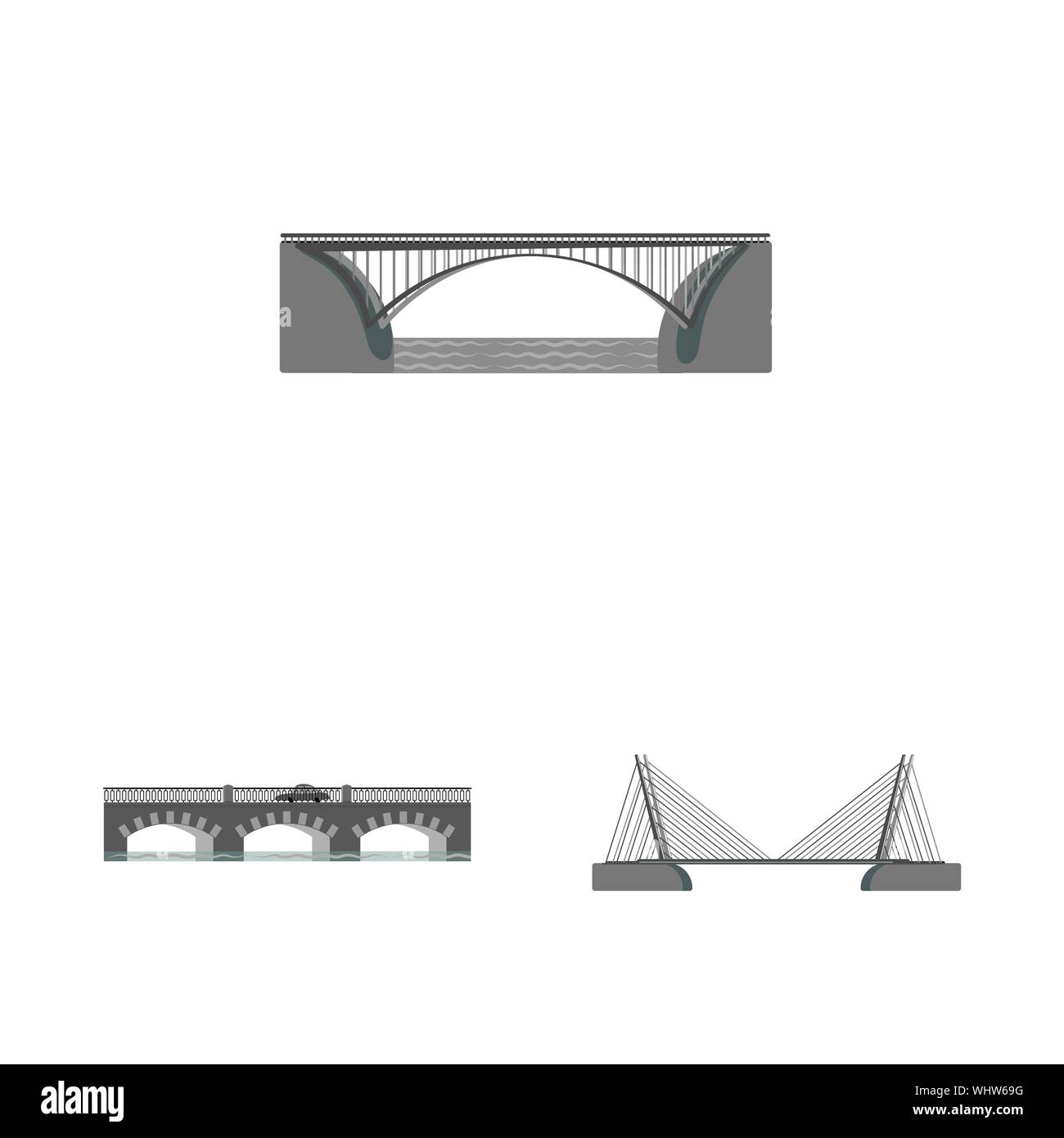 Bridge railway mounted modern Black and White Stock Photos & Images - Alamy