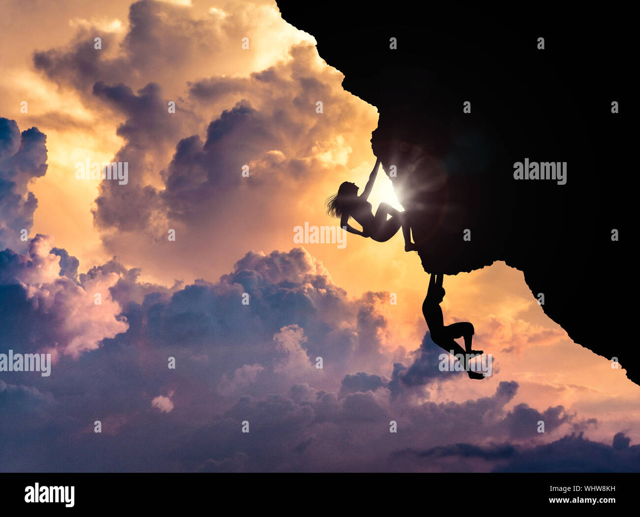 Climbing at sunset hi-res stock photography and images - Alamy
