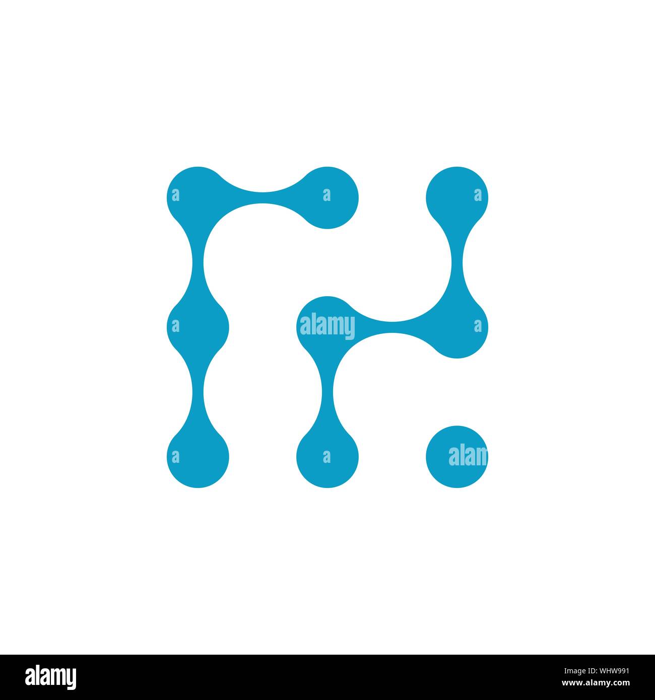 Molecularor tech chain logo template with circle dot connection ...