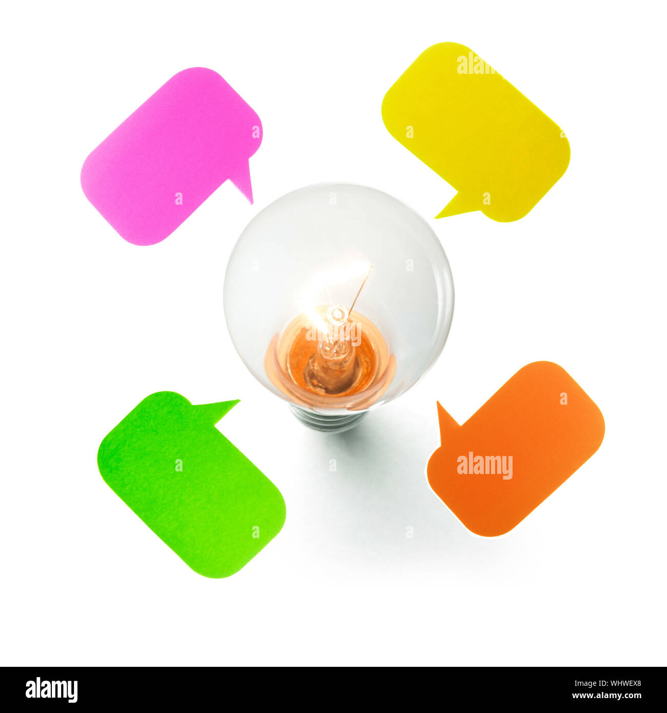 Thought bubble light bulb Cut Out Stock Images & Pictures - Alamy