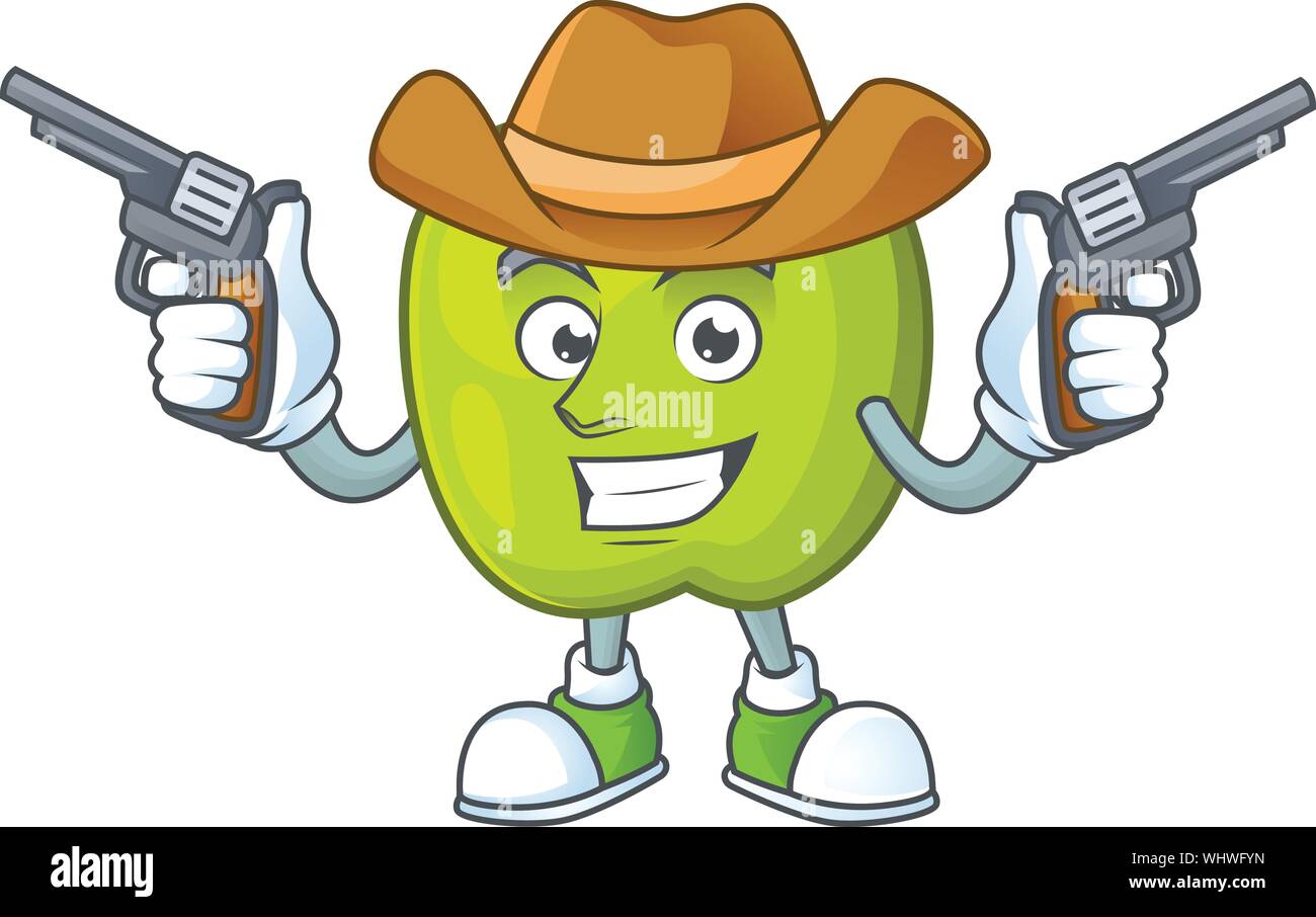 Cowboy granny smith in a green apple character mascot Stock Vector ...