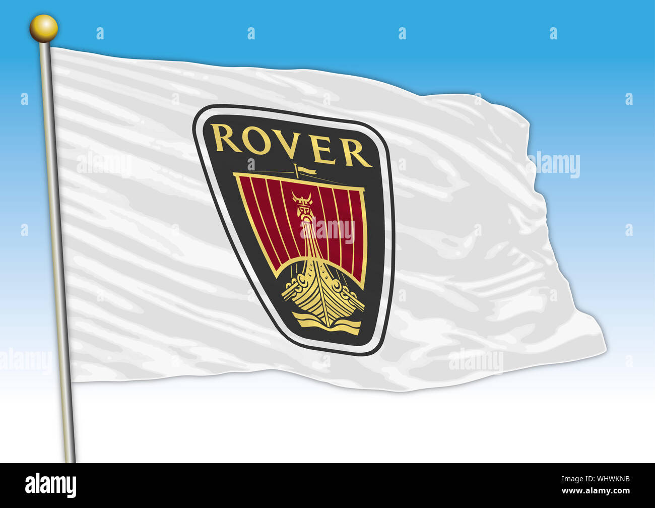 Rover car industry, flag with logo, illustration Stock Photo - Alamy