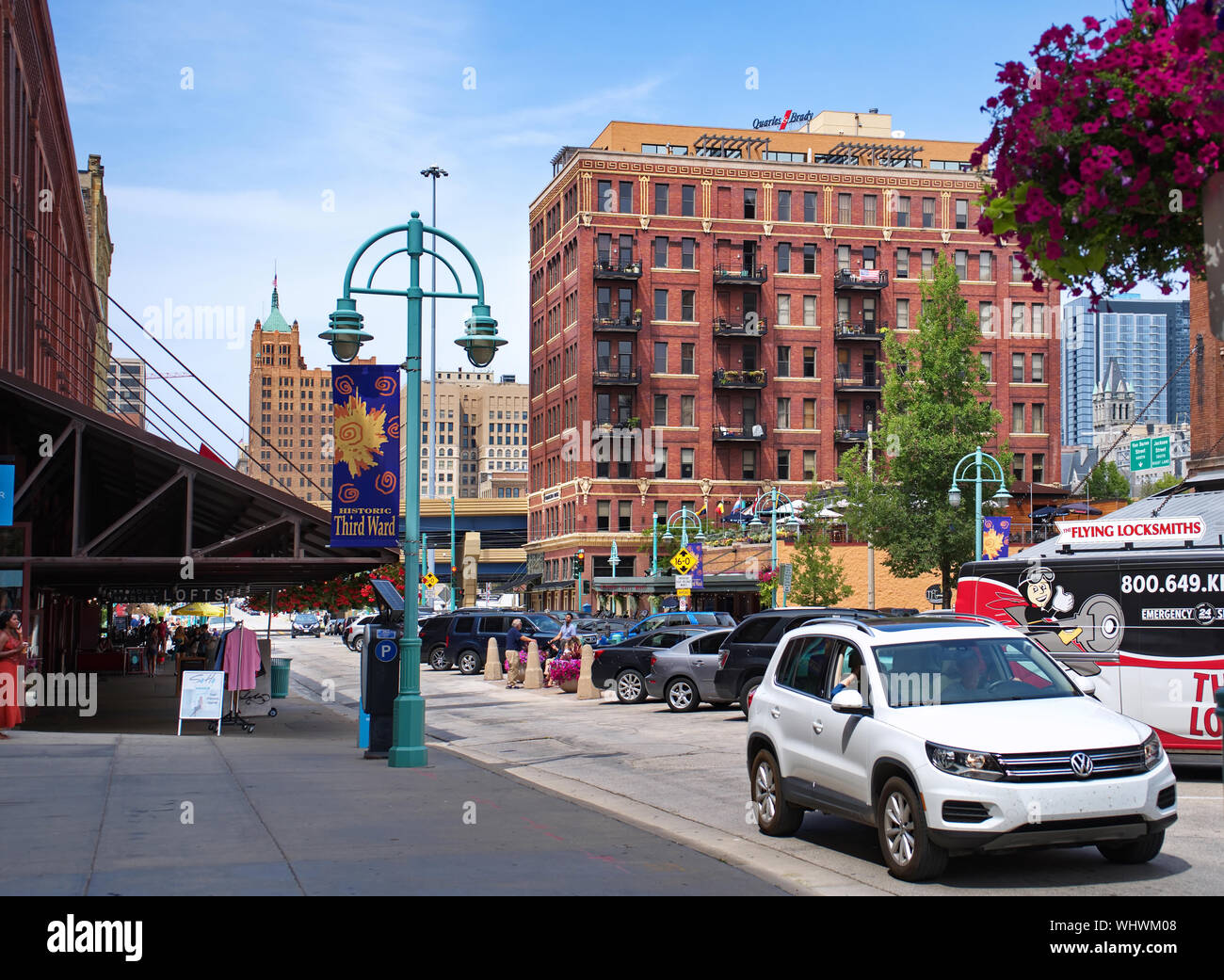 Milwaukee, WI USA. Jul 2018. The Historic Third Ward and Outdoor Market ...