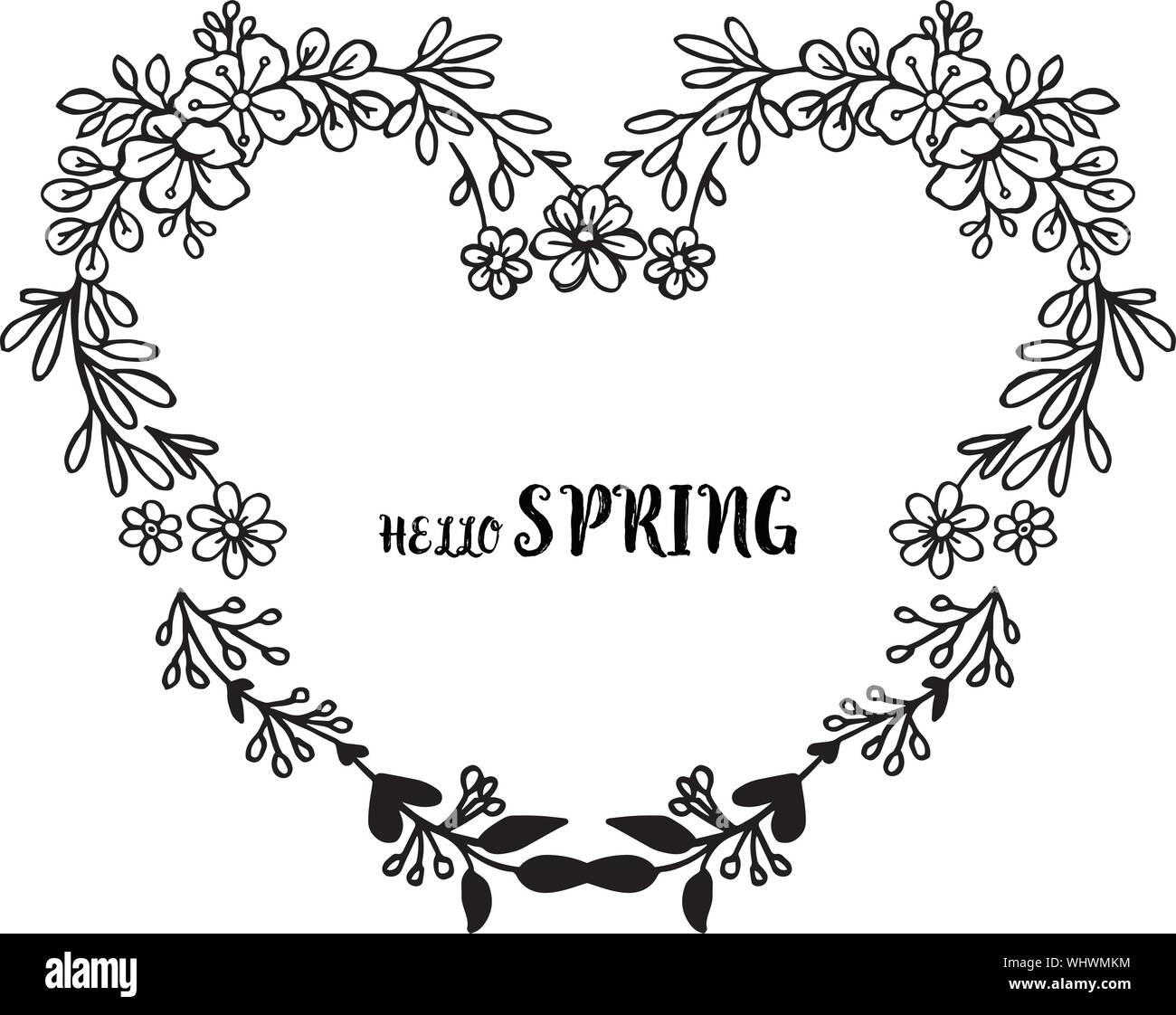 Wallpaper unique leaf floral frame, for lettering of hello spring ...