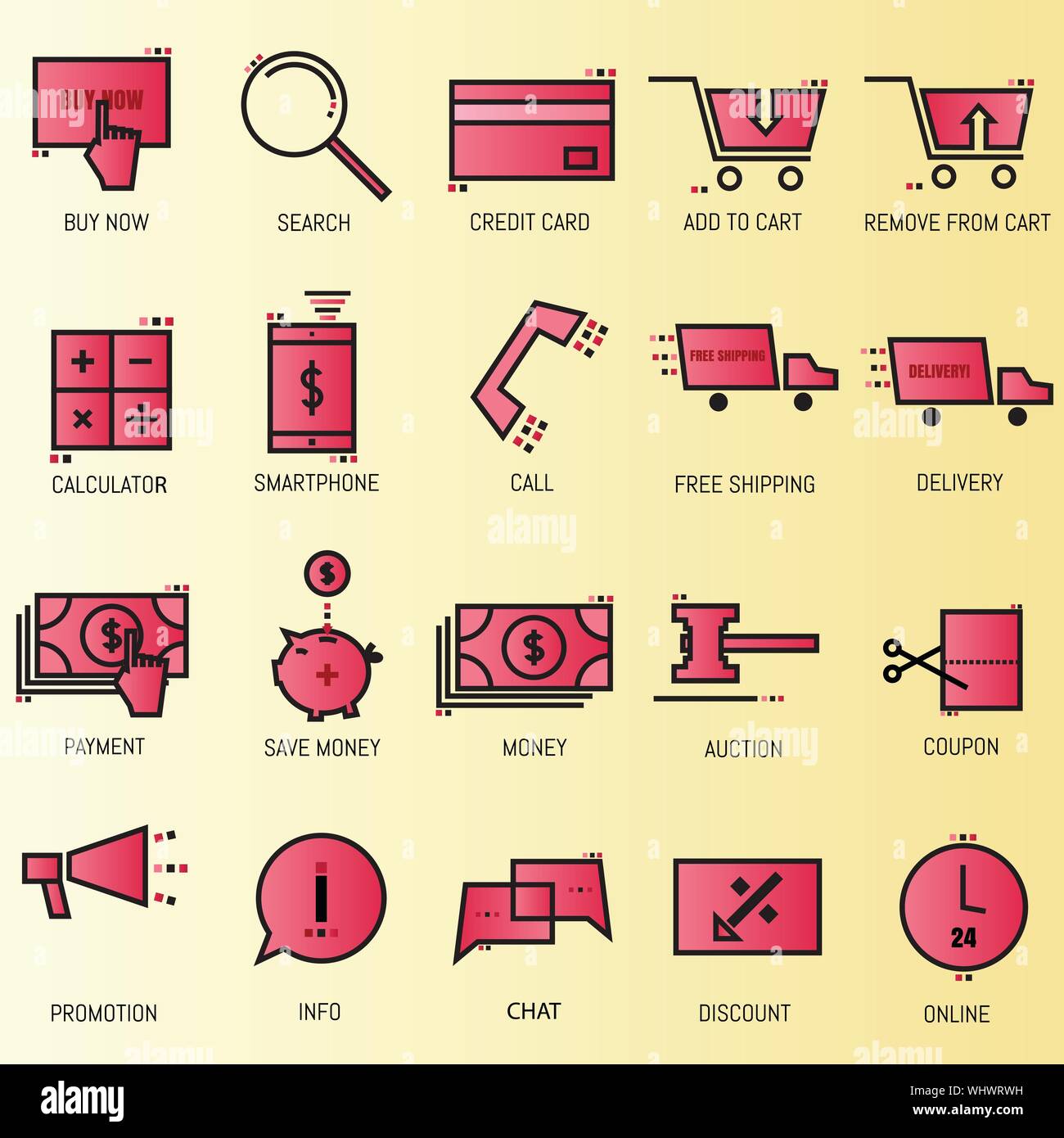 Set shopping delivery icons Stock Vector Images - Alamy