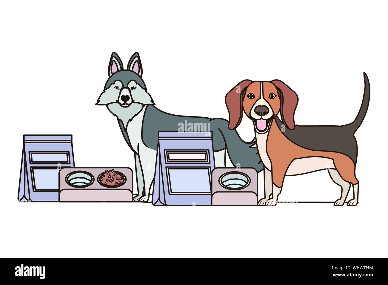 dogs and pet transport boxes on white background Stock Vector Image ...