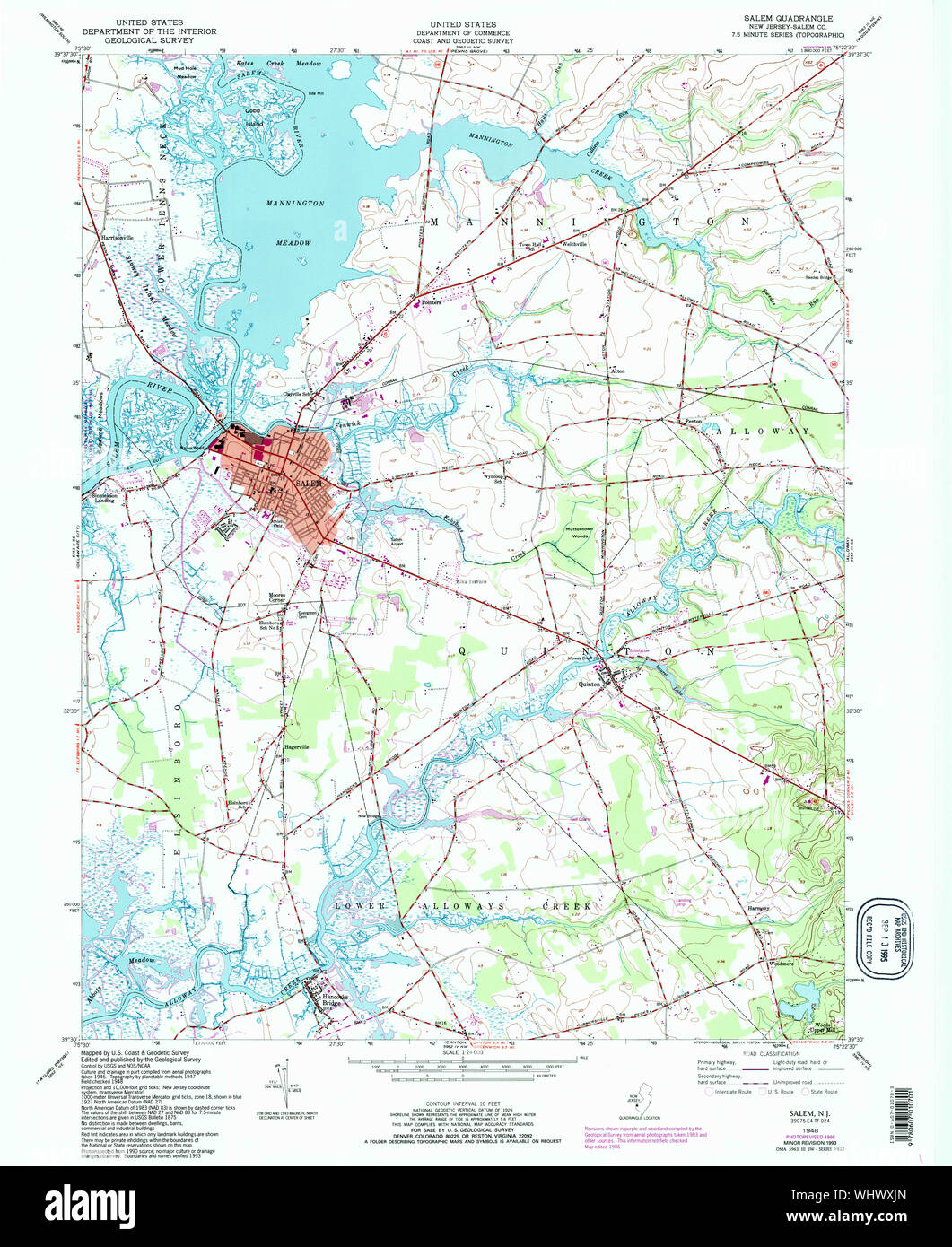 Map of salem new jersey hi-res stock photography and images - Alamy