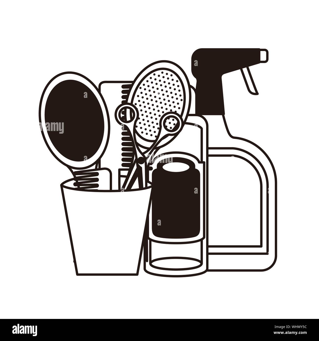 silhouette of pet grooming set on white background Stock Vector Image ...