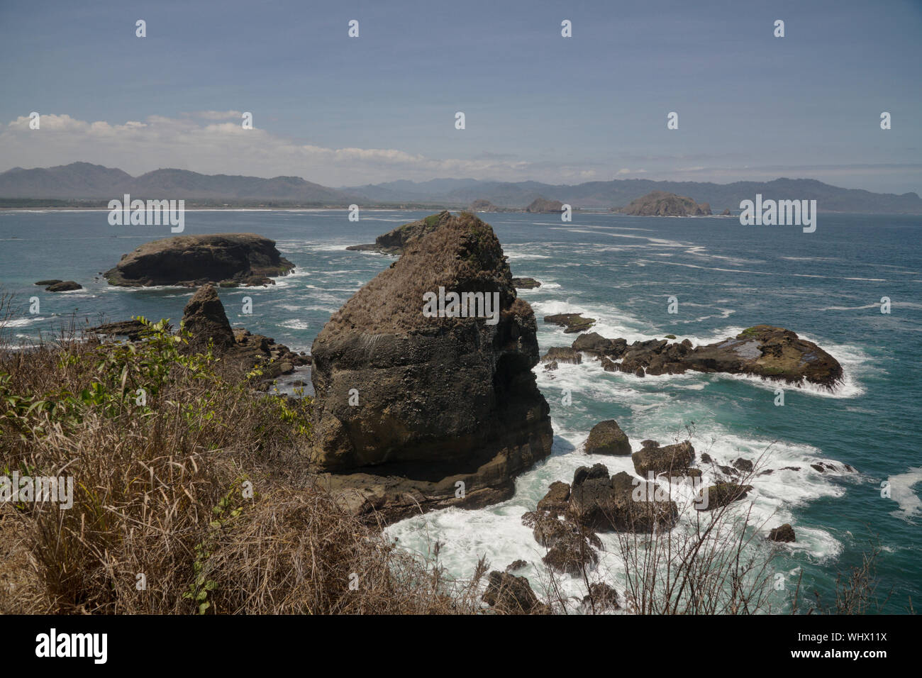 Papuma is the best beach near payangan in south jember hi-res stock ...