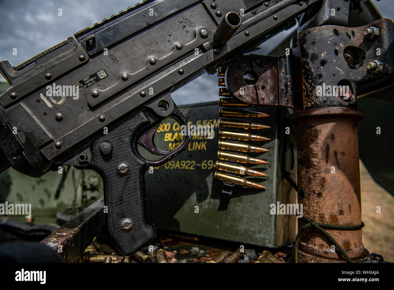 An M240B remains mounted on an M1151 Enhanced Armament Carrier vehicle ...