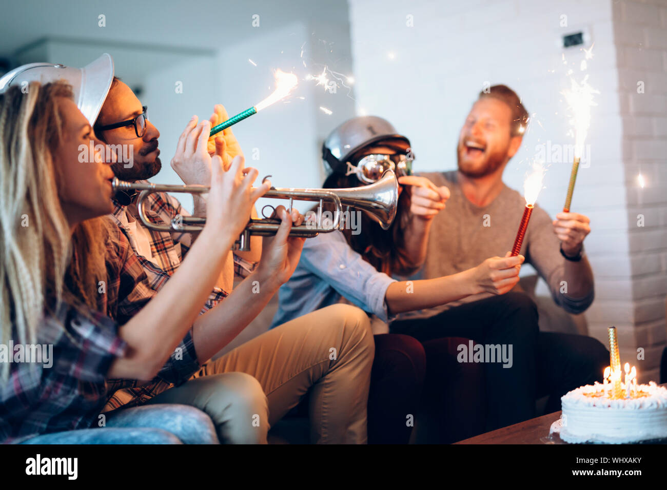 Birthday party with friends hi-res stock photography and images - Alamy