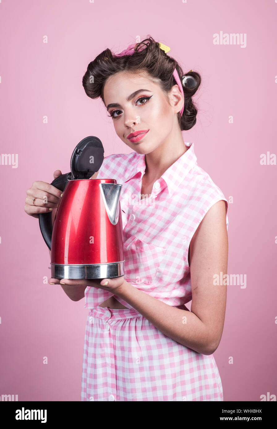 Pretty Girl In Vintage Style Pinup Girl With Fashion Hair Perfect
