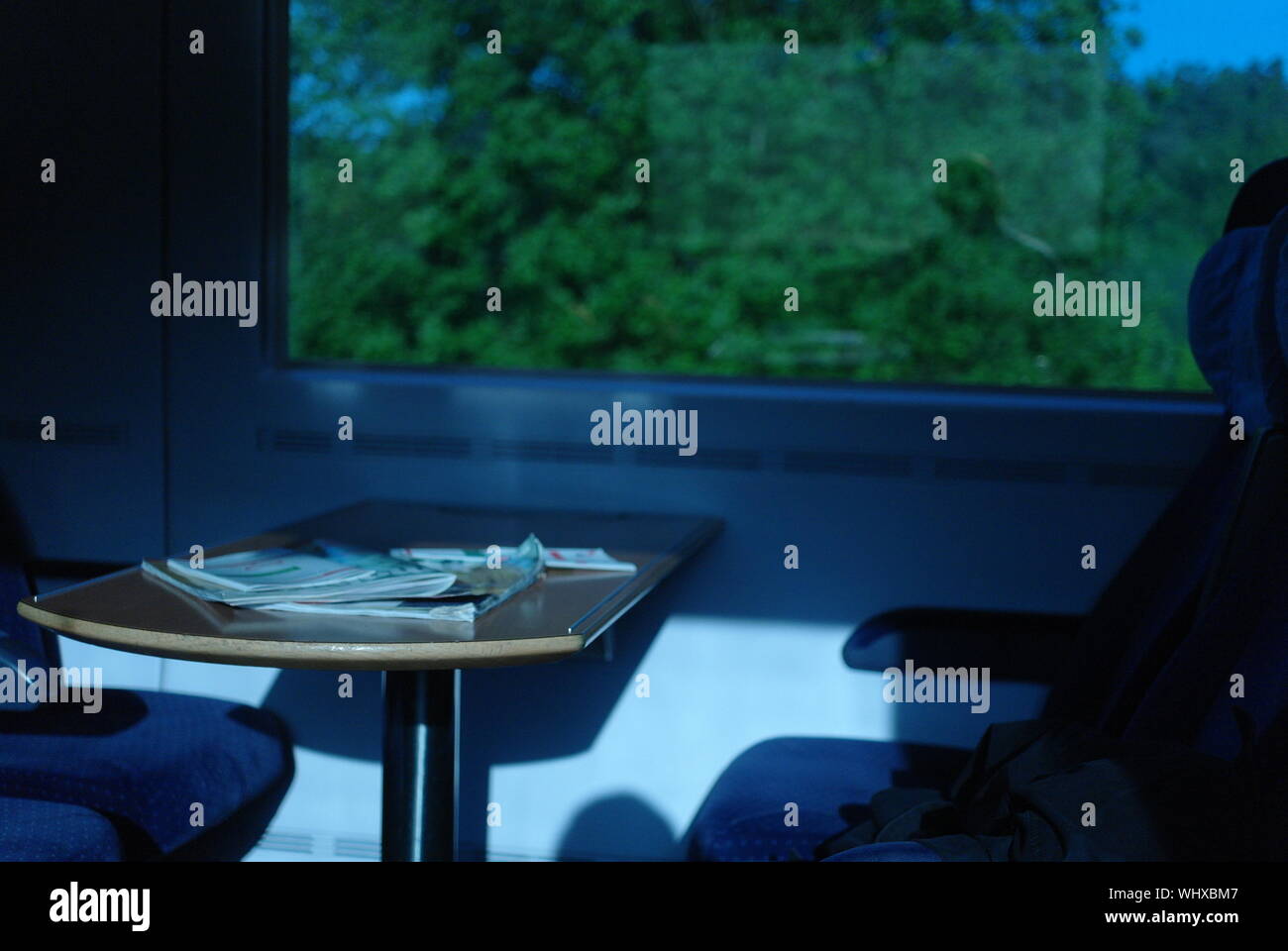 Train seat table hi-res stock photography and images - Alamy