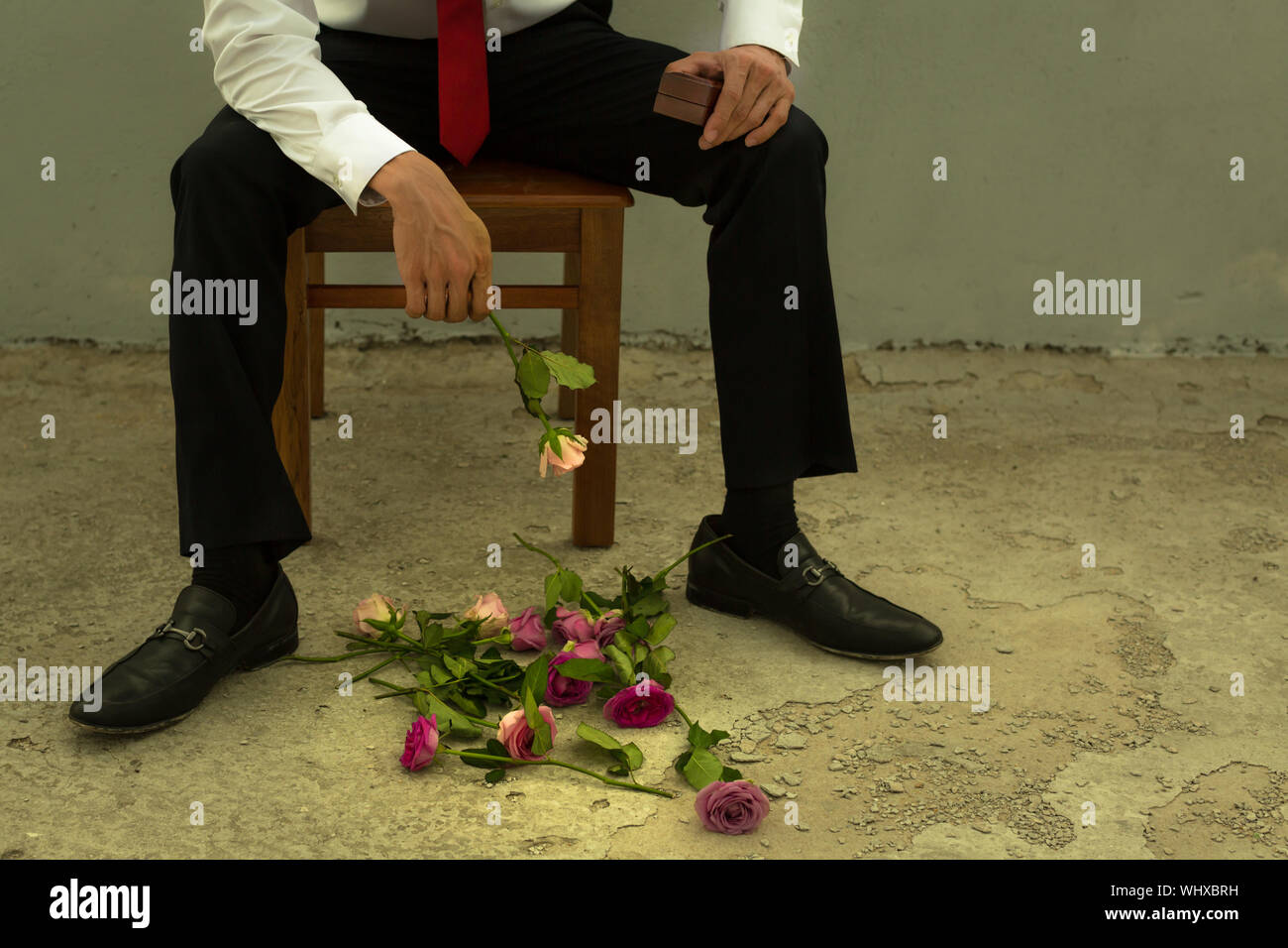 A brokenhearted man rejected on a date Stock Photo - Alamy
