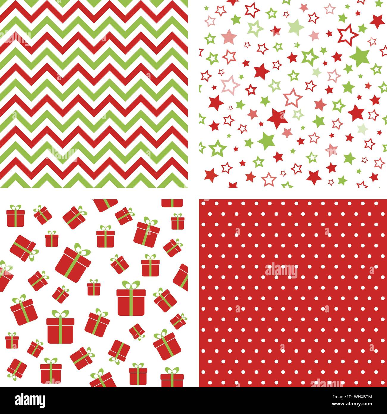 Set of vector Christmas patterns. Seamless backgrounds Stock Vector ...