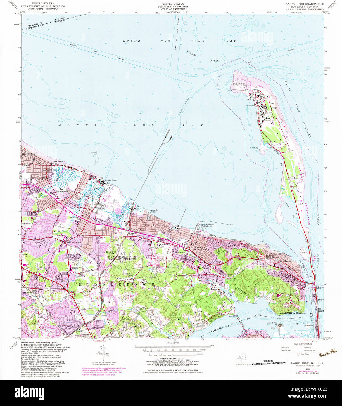Map of sandy hook Cut Out Stock Images & Pictures - Alamy