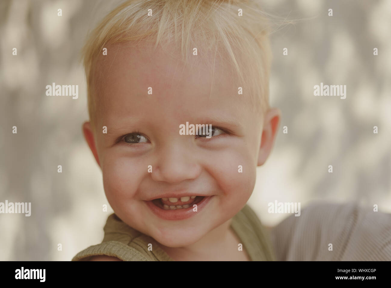 Baby boy enjoy happy childhood. Little baby happy smiling. Health care ...