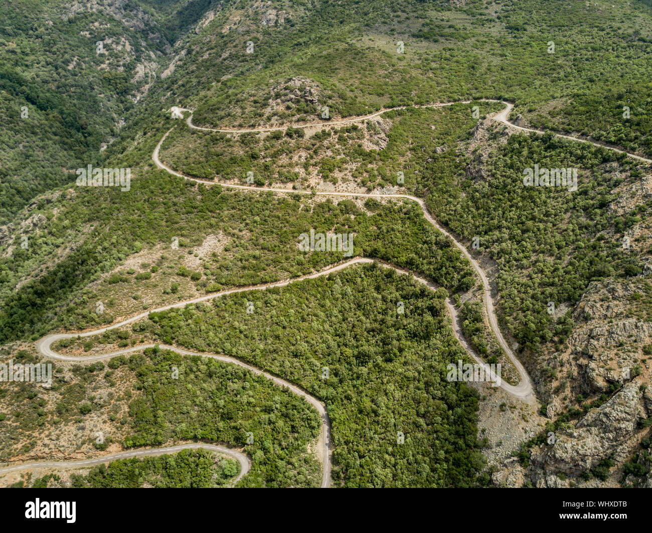 Aerial view the winding road hi-res stock photography and images - Alamy