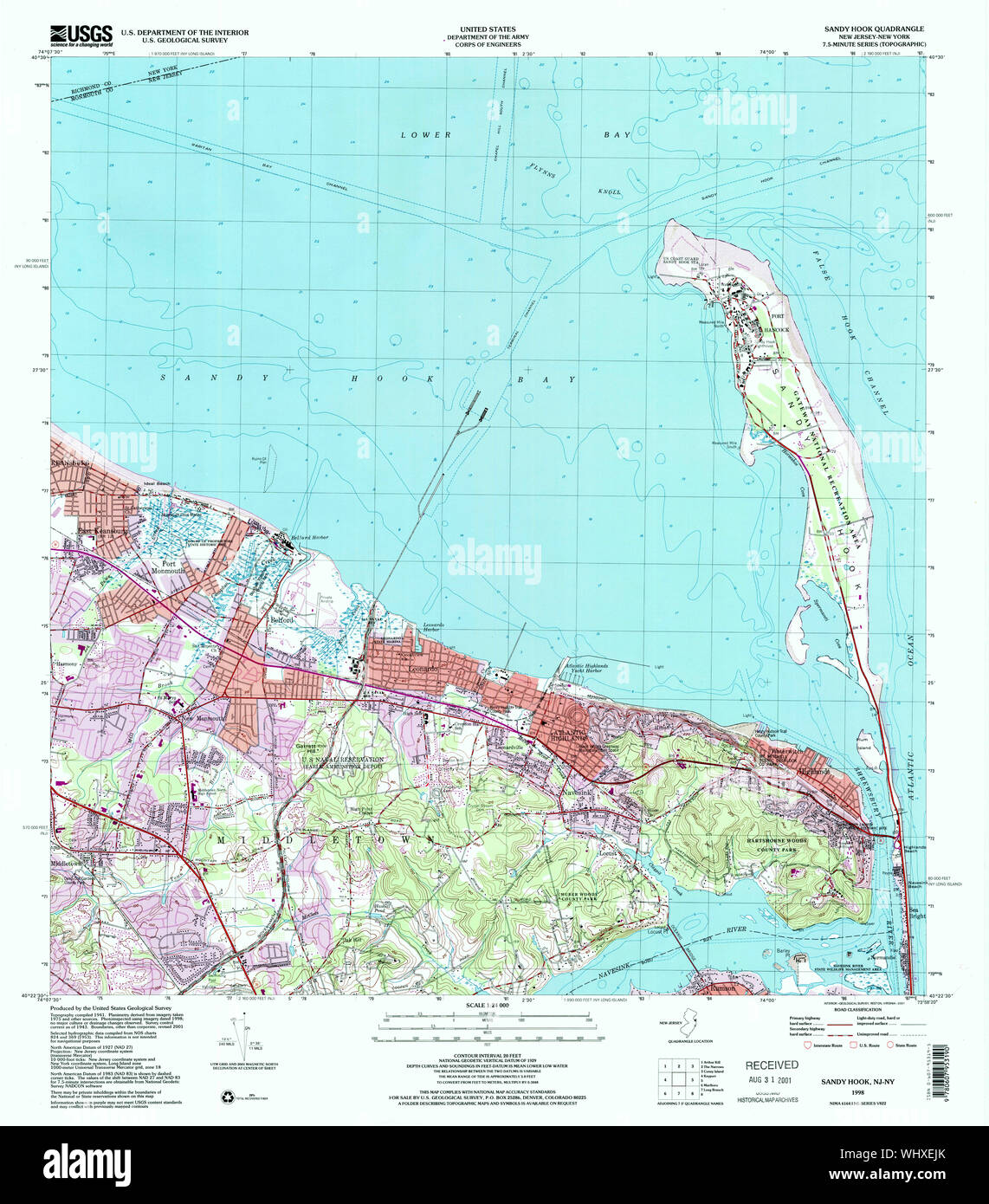 Map of sandy hook, nj hi-res stock photography and images - Alamy