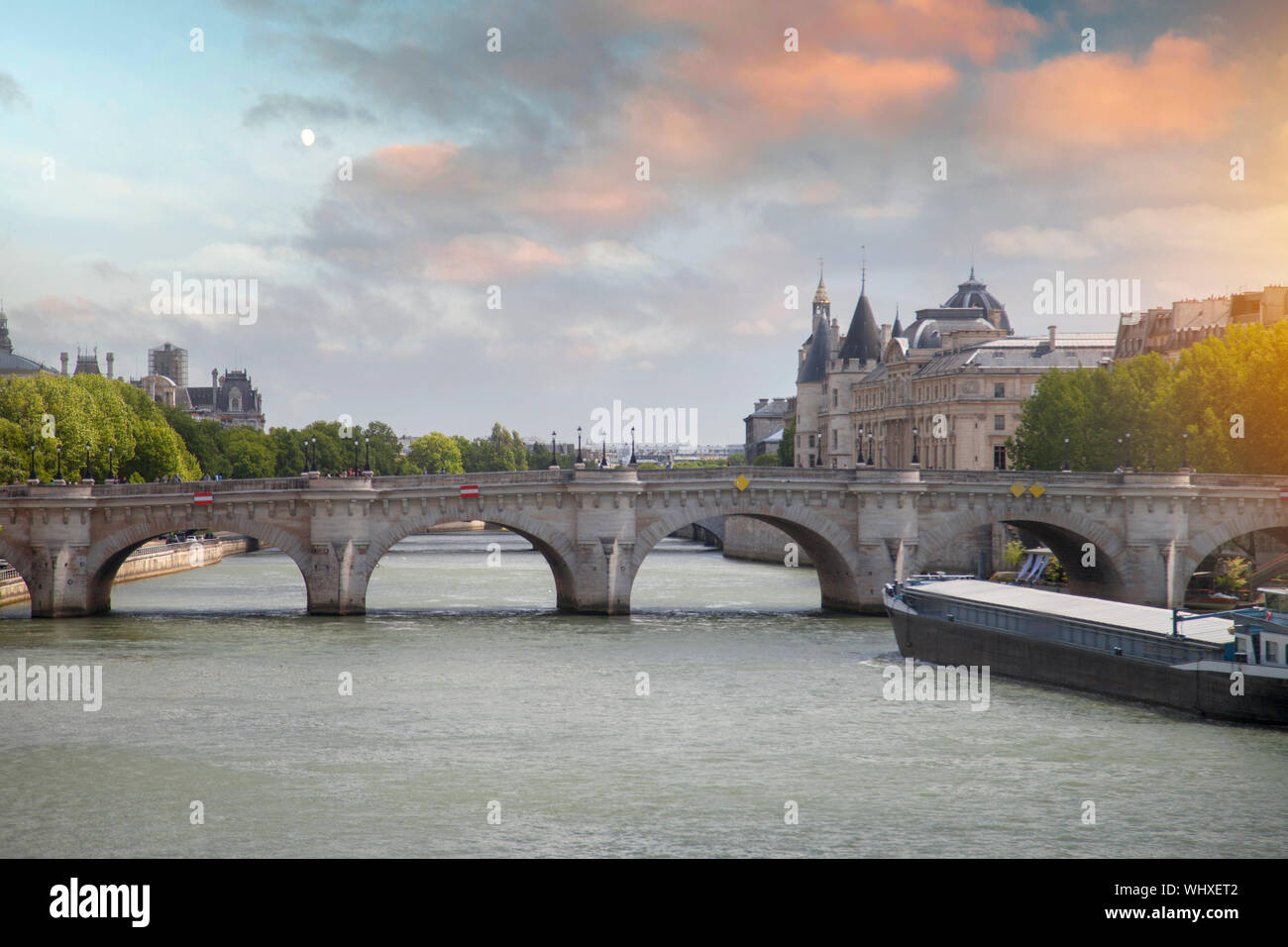 the river Seine flows through Paris. France Stock Photo - Alamy