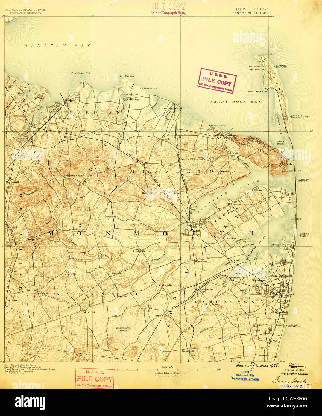 Map of sandy hook, nj hi-res stock photography and images - Alamy