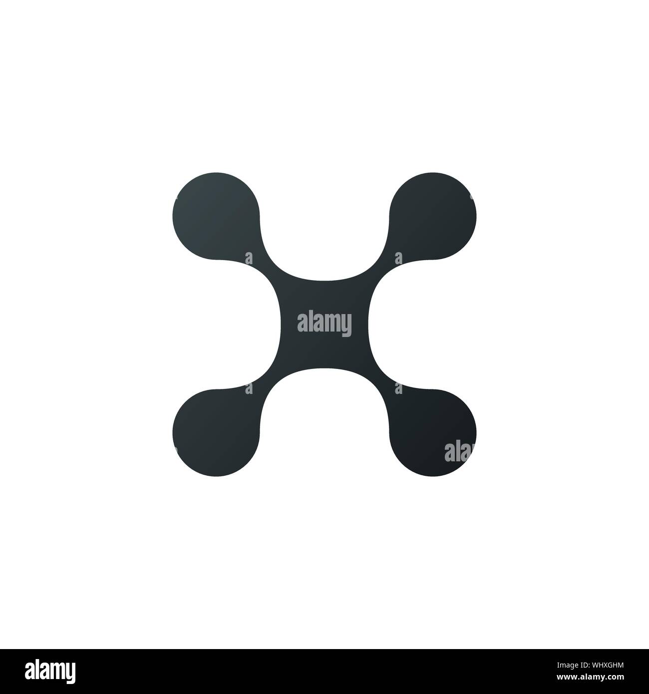 Molecular cross logo, atom nuclear logo fluid design. Stock Vector ...
