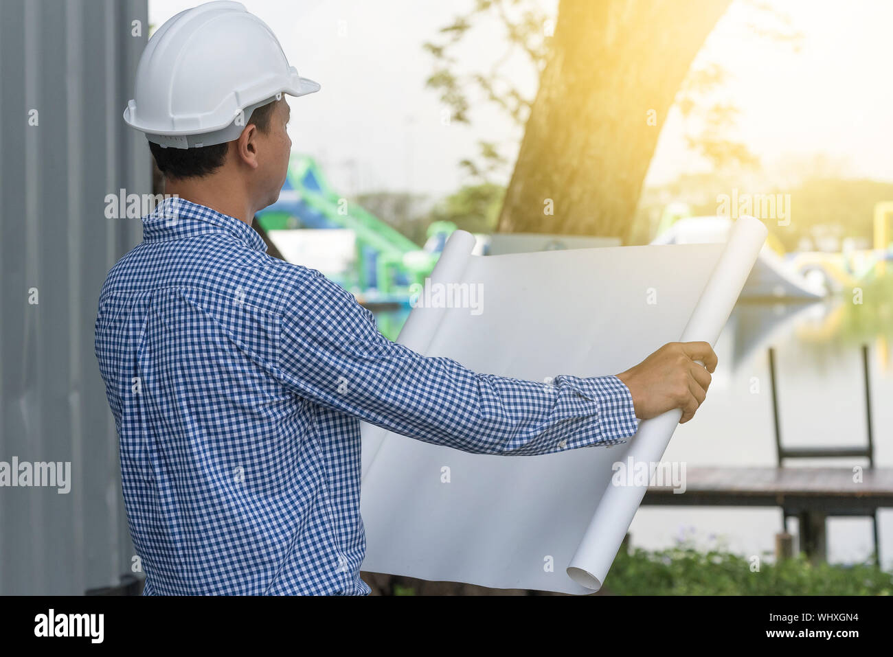 Construction site blueprint hi-res stock photography and images - Alamy