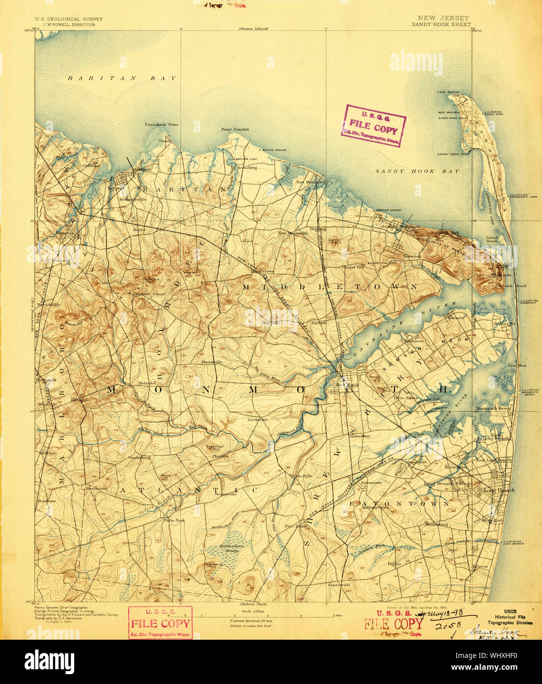 Map of sandy hook, nj hi-res stock photography and images - Alamy