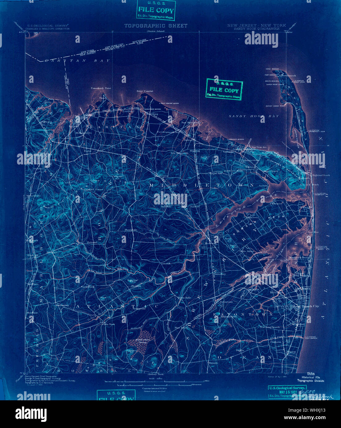 Map of sandy hook, nj hi-res stock photography and images - Alamy