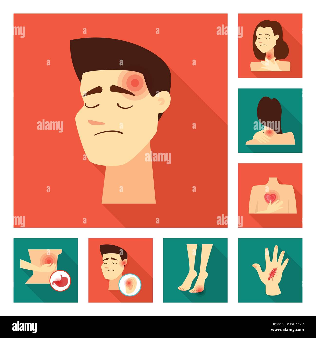 Vector illustration of damage and wound logo. Collection of damage and ...