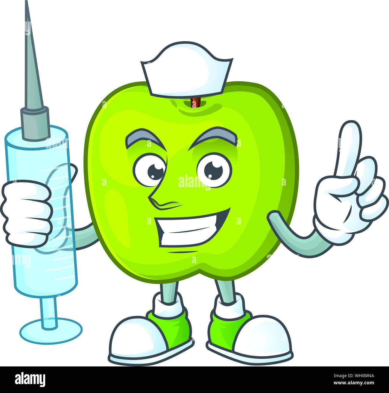 Nurse apple fruit character mascot for health dessert vector ...