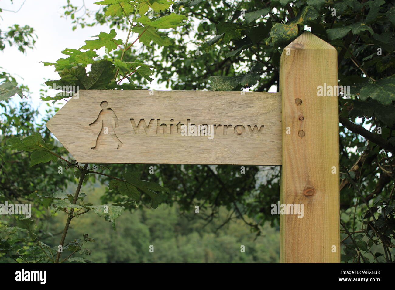 Signpost for Whitbarrow Scar, national nature reserve, Witherslack ...