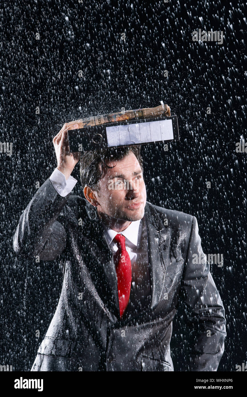 Businessman Running Rain High Resolution Stock Photography and Images ...