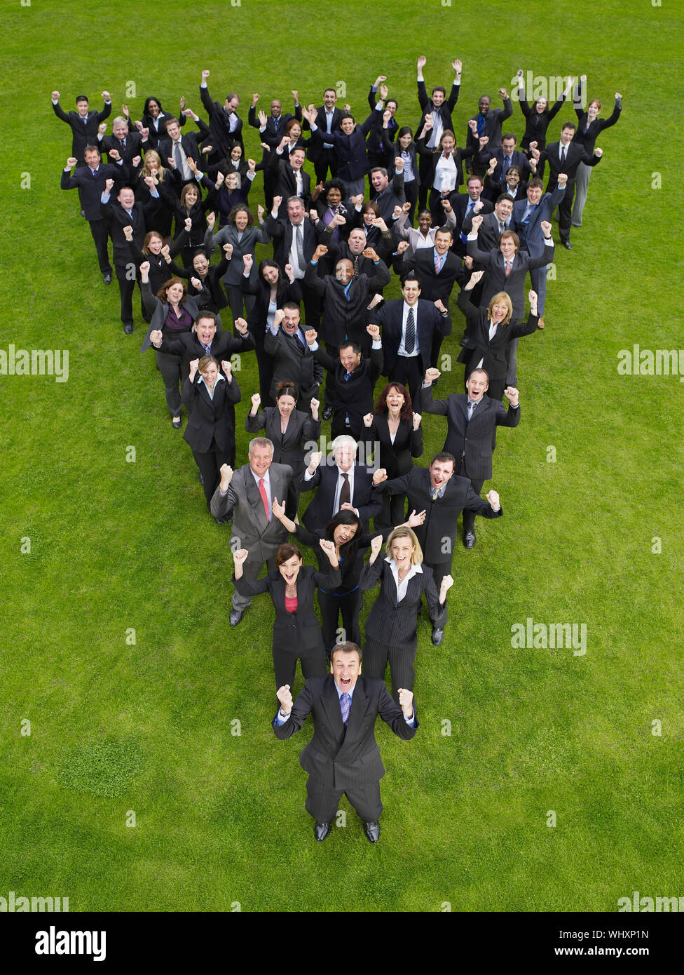 Business people standing in triangle hi-res stock photography and ...