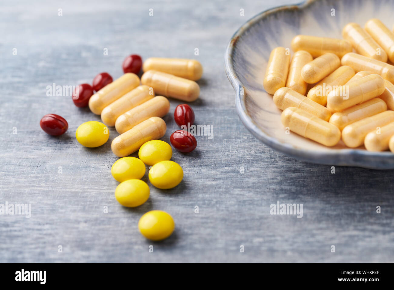 Vitamin C, Beta-Carotene tablets and Coenzyme Q10 capsules ...
